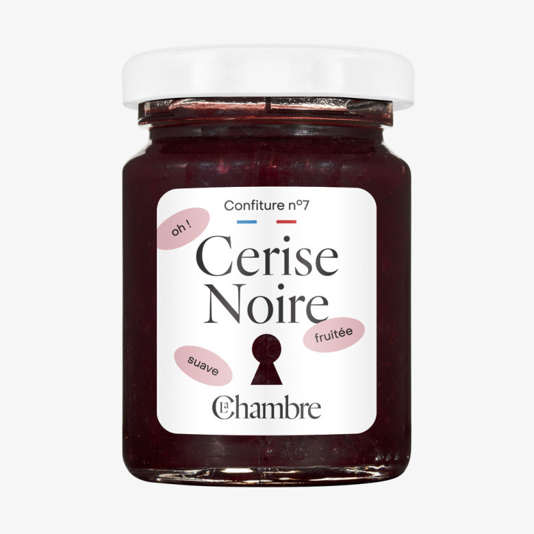 Confiture Cerise Noire avec 62% de fruits et des morceaux